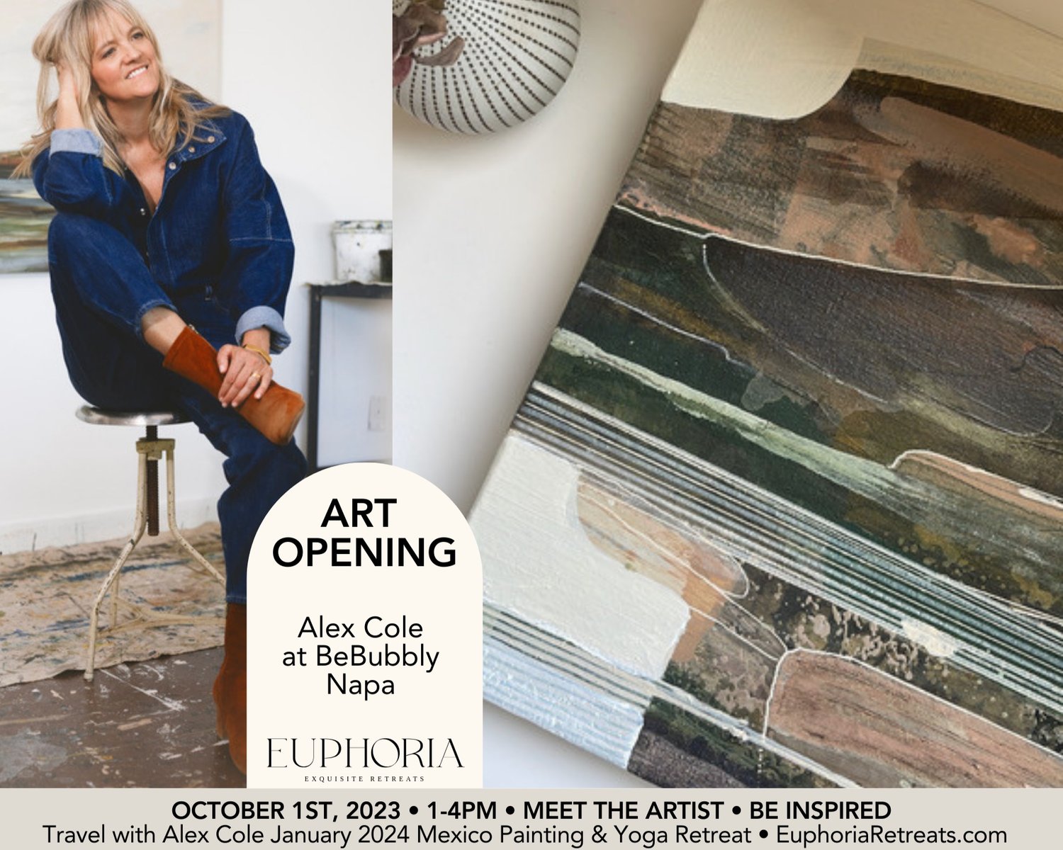 Alex Cole art opening at Be Bubbly - Downtown Napa Event